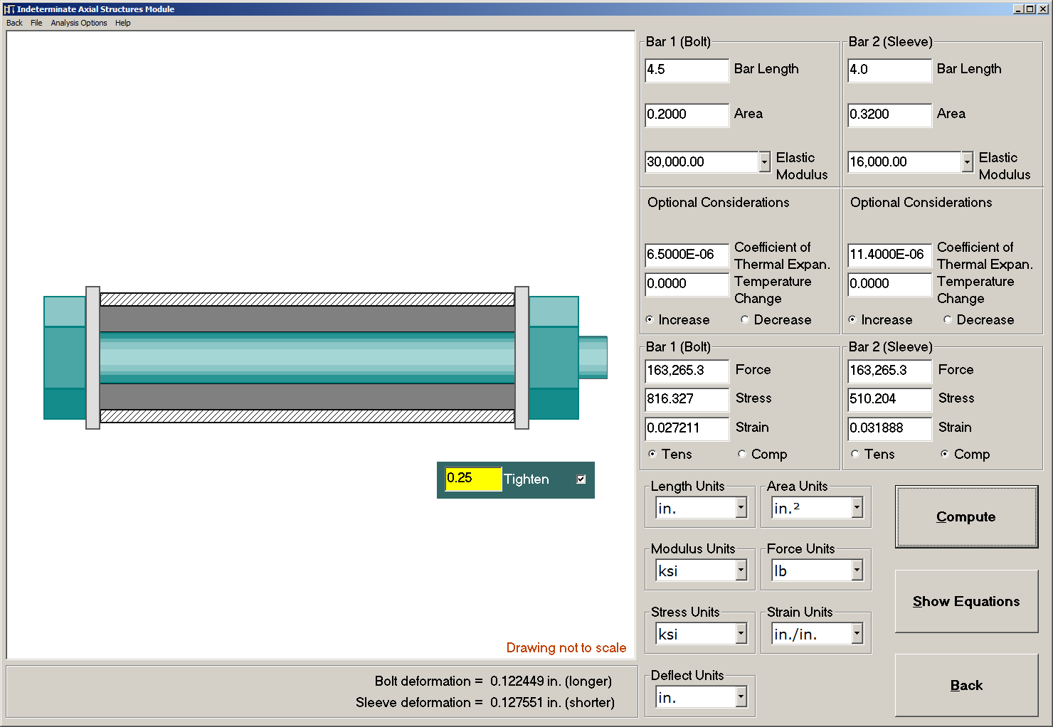 MDSolids Indeterminate Axial Module